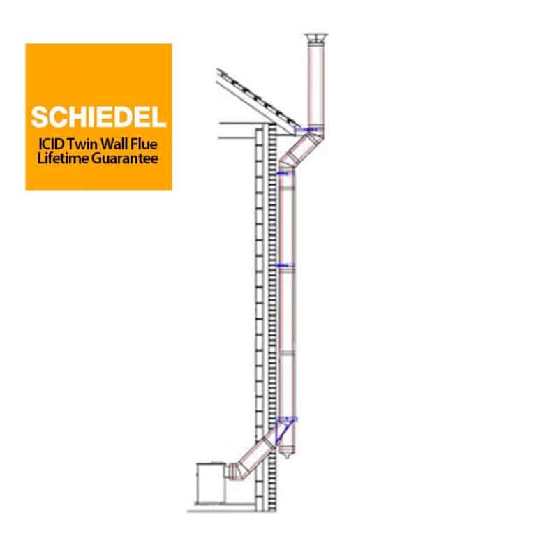 External House Twin Wall Rear Exit Chimney Flue System - 6 Black ...